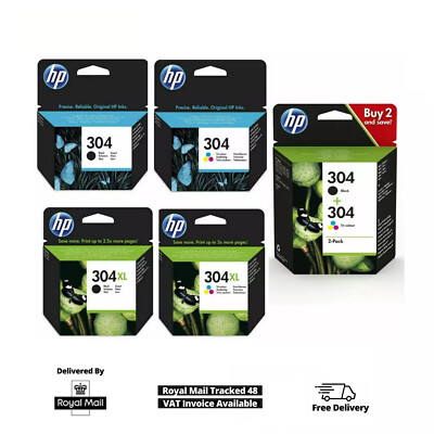 Genuine HP 304 /HP 304XL Black / Color Ink Cartridges Lot For ENVY 5010 ...