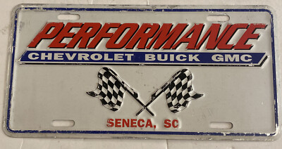 Vintage Performance chevrolet buick gmc. car tag plate Seneca, SC | eBay