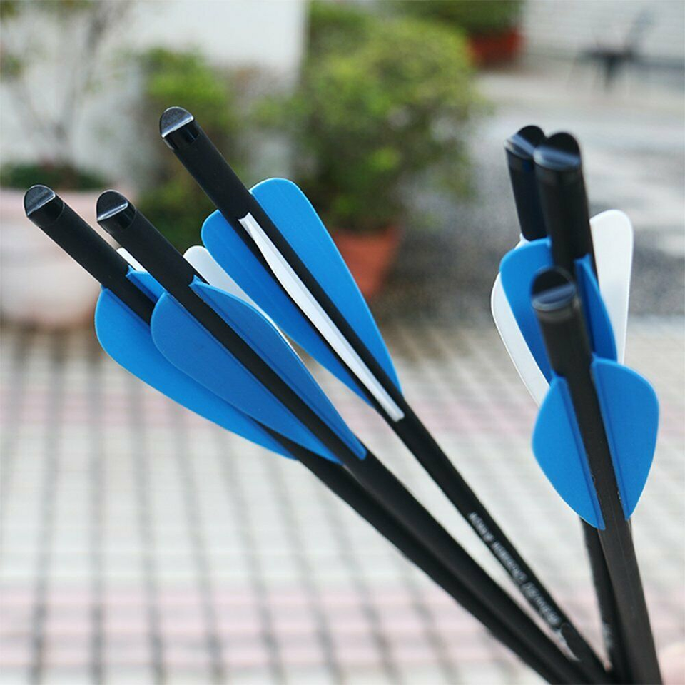 12Pcs 20"/22" Crossbow Bolts Carbon Arrows Archery Hunting Half Moon ...