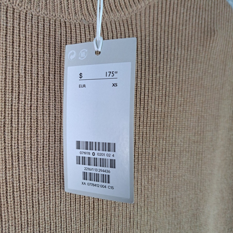 COS Jumper Womens XS Brown Turtle Neck Wool Alpaca Oversize Knit Poncho ...