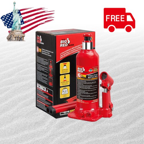 BIG RED 6 Ton (12,000 lbs) Capacity Torin Hydraulic Welded Bottle Jack ...