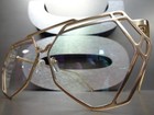 New OVERSIZE VINTAGE RETRO Style Clear Lens EYE GLASSES Hexagon Gold ...