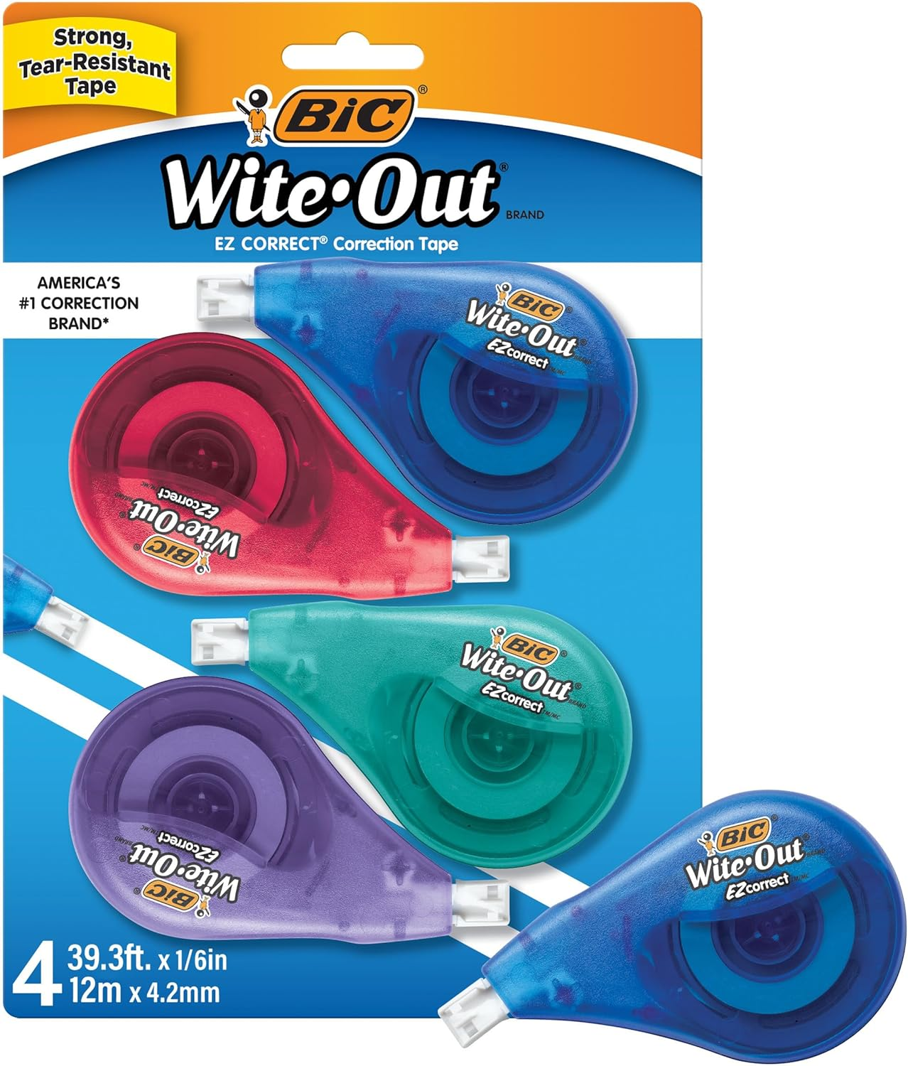Wite-Out Brand EZ Correct Correction Tape, 19.8 Feet, 4-Count Pack of ...
