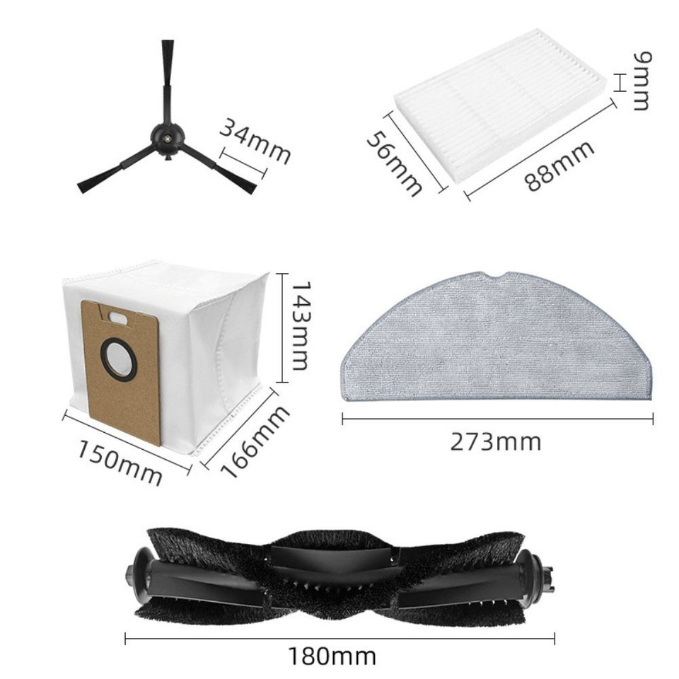 For Tapo RV30 Max Plus RV20 Max Plus Robot Vacuum Dust Bag Filter Brush ...