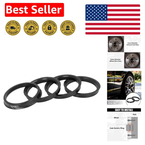 Precision-Machined Hub Centric Rings 72.6mm OD - Eliminate Wheel ...