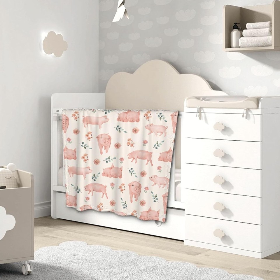 Pig Throw Blanket is Super Soft and Warm,The Lightweight 40x50for Kids ...