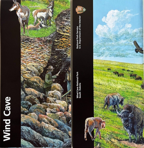 2025 WIND CAVE NP - SD NATIONAL PARK SERVICE UNIGRID BROCHURE/MAP New ...
