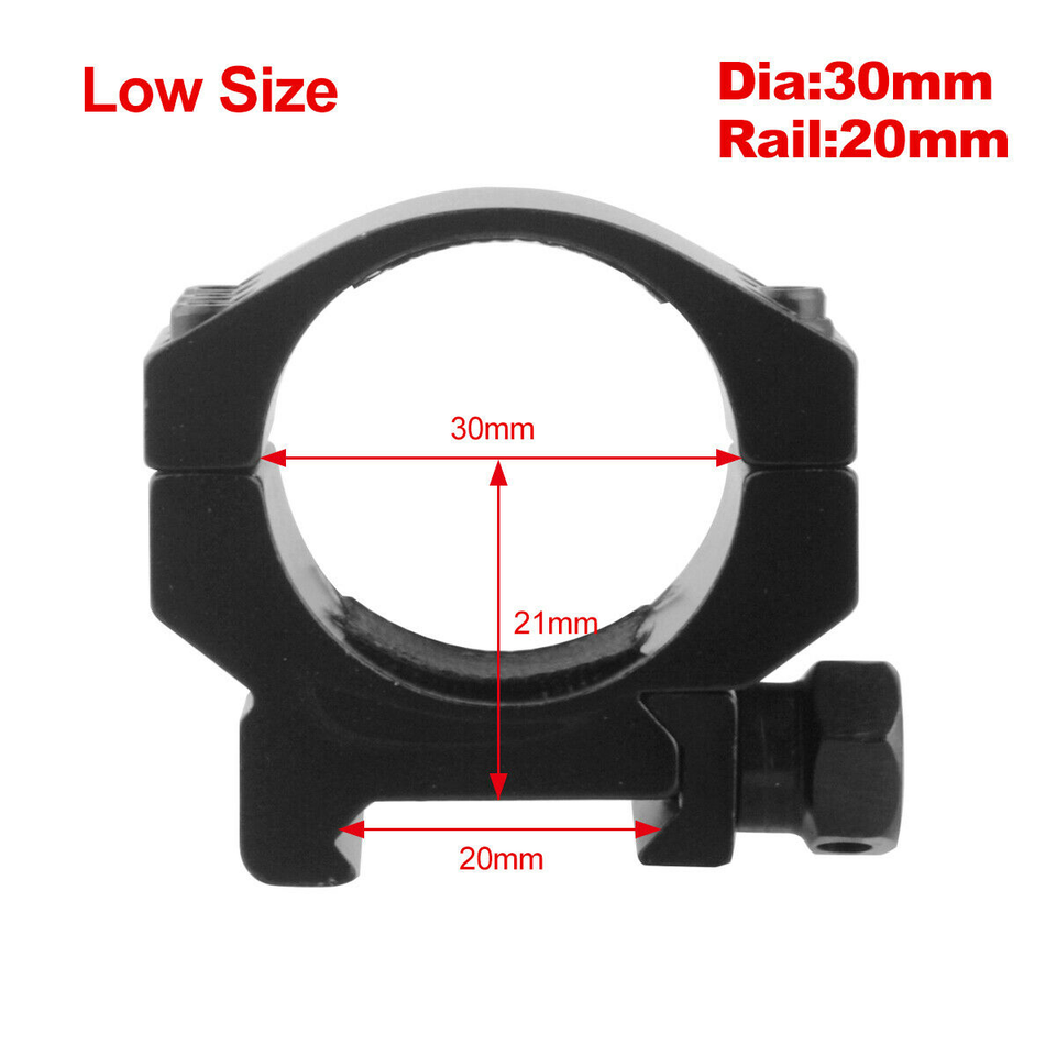Pair 30mm Scope Ring Mounts Low/Middle/High Profile Picatinny Rail ...