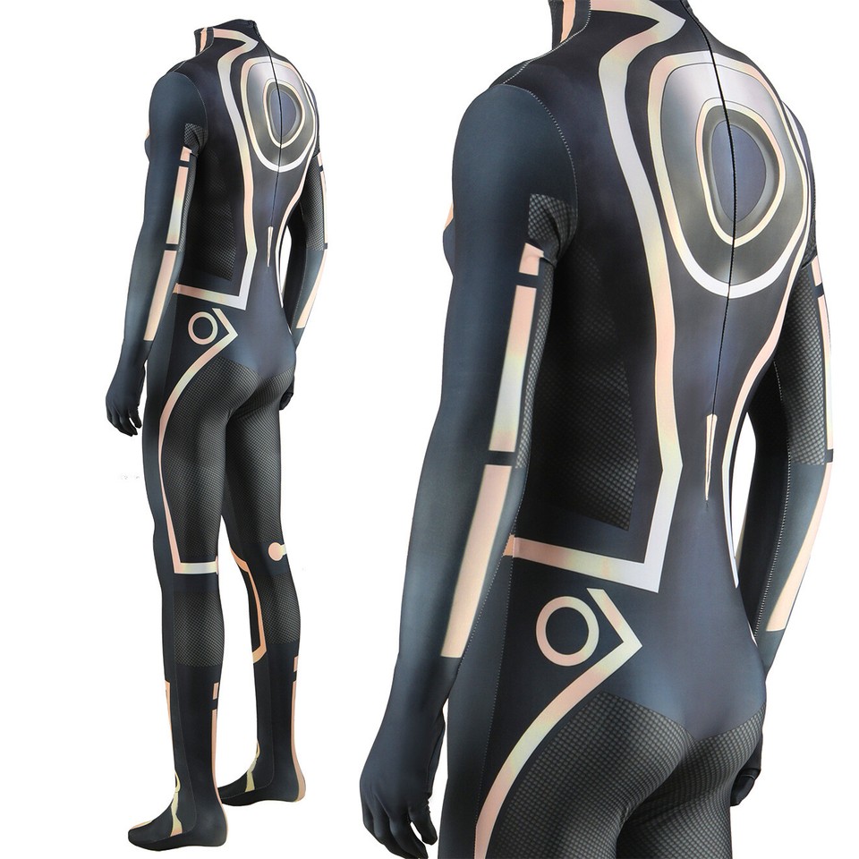 Adult Kids Tron Legacy Cosplay Bodysuit Sam Flynn Jumpsuit Cos Costume ...