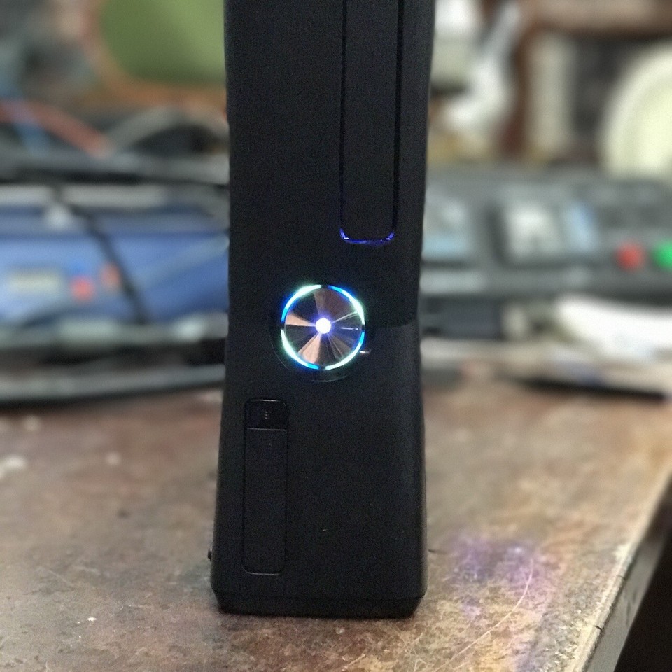 Custom Xbox 360 Slim RF ROL Ring Of Light Power Button BLUE & WHITE ...