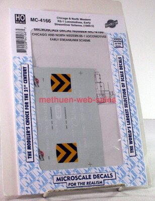 Decals~Microscale MC-4166~HO~Chicago & North Western/C&NW~RS-1 Early ...