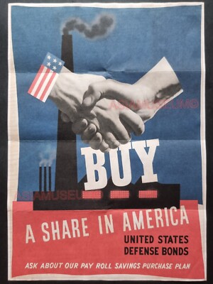 1942 WW2 USA AMERICA BUY UNITED DEFENSE BOND LOAN SAVING PLAN ...