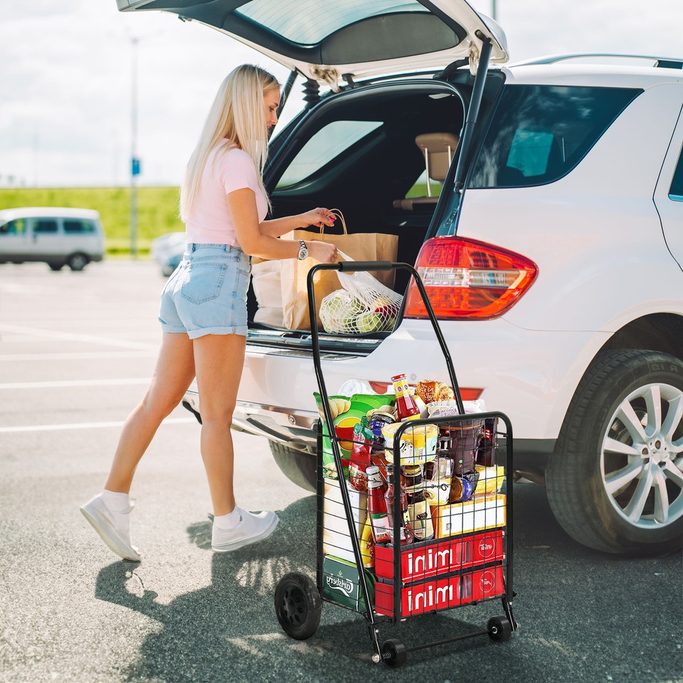 88lbs Folding Shopping Cart with wheels Utility Cart Grocery Cart ...