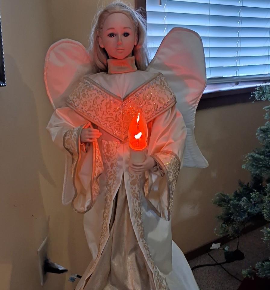 Vintage 90s Angel Animated Illuminated Motion Figure 24" Holiday ...