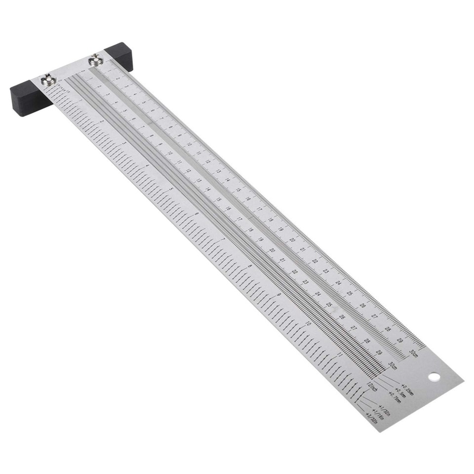 Ultra Precision Marking T Ruler cm line Ruler 12in 300mm Stainless ...