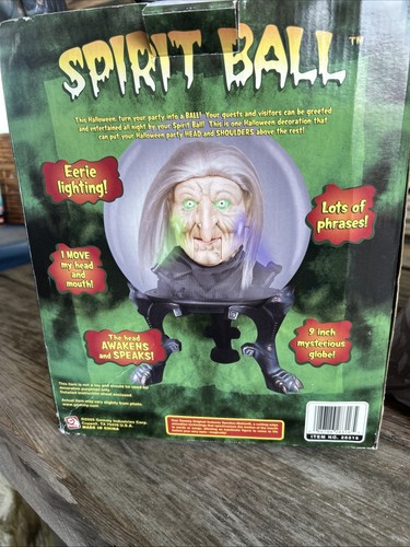Halloween Large Gemmy Animated Witch Spirit Ball Talks Motion Activated ...
