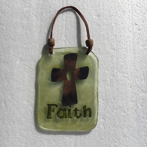 Faith & Cross Fused Glass—Suncatcher --Art Glass (A-8) | eBay