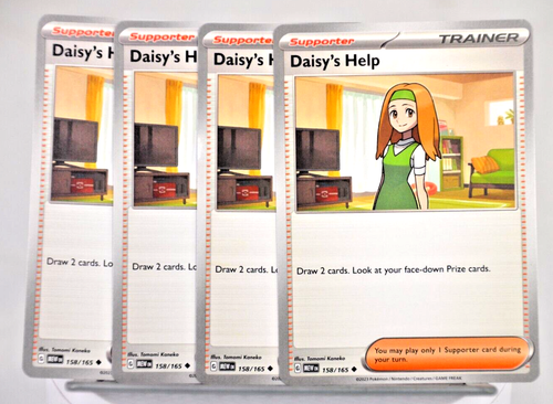 Pokemon TCG Scarlet & Violet 151 Daisy's Help 158/165 Uncommon x4 ...