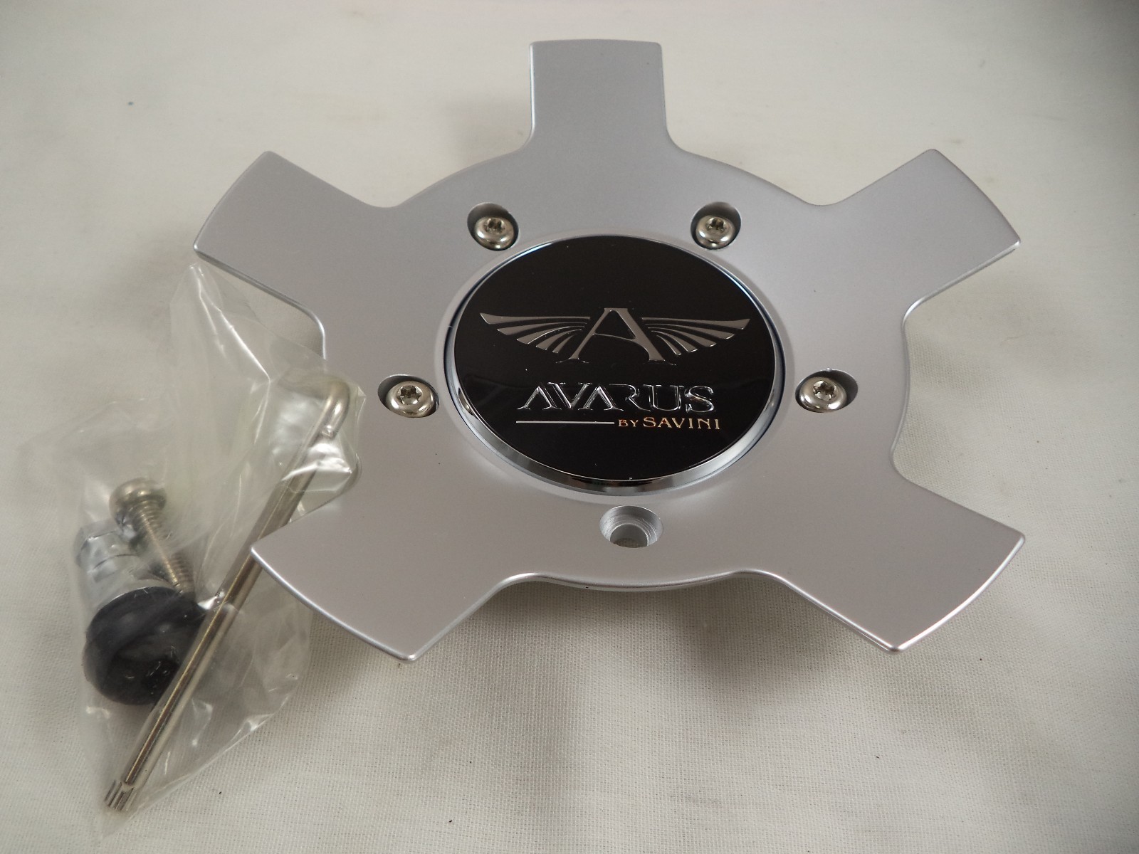Avarus Wheels Silver Custom Wheel Center Caps # MS-CAP-Z214 W/ BOLTS (1 ...