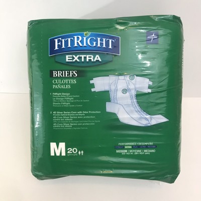 Lot Of 2 Fit Right Extra Briefs Medium 20 Ct. Unisex. Adult Diapers ...
