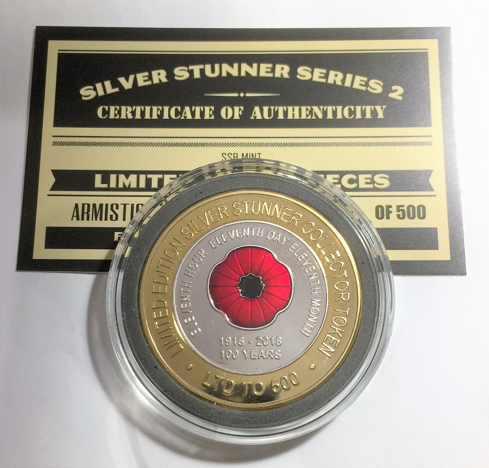 2018 "100 Years Of Armistice" Poppy, Silver Stunner Coin, Ltd to 500 ...
