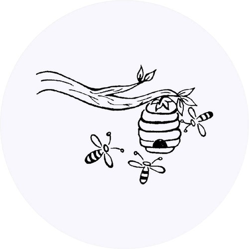 24 x 40mm Round 'Bee Hive & Bees' Stickers (SK00014482) | eBay
