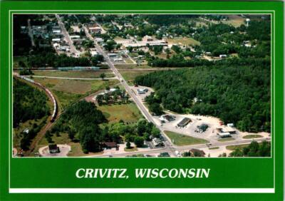 Crivitz, WI Wisconsin VILLAGE BIRD'S EYE VIEW Marinette County 4X6 ...