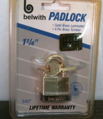 Belwith 5407 Solid Brass 1-1/4" Padlock, FREE SHIPPING | eBay
