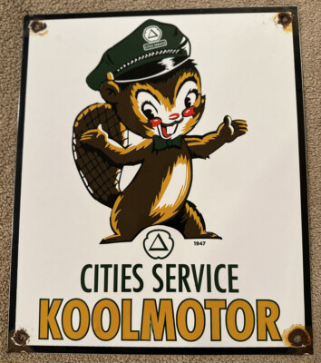 Cities Services Koolmotor Vintage Dated 1947 Porcelain Gas/Oil ...