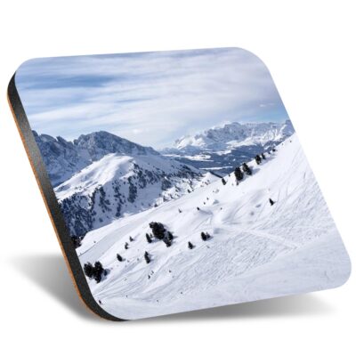 1x Square Coaster 12cm Val Gardena Italy Ski Resort #52343 | eBay