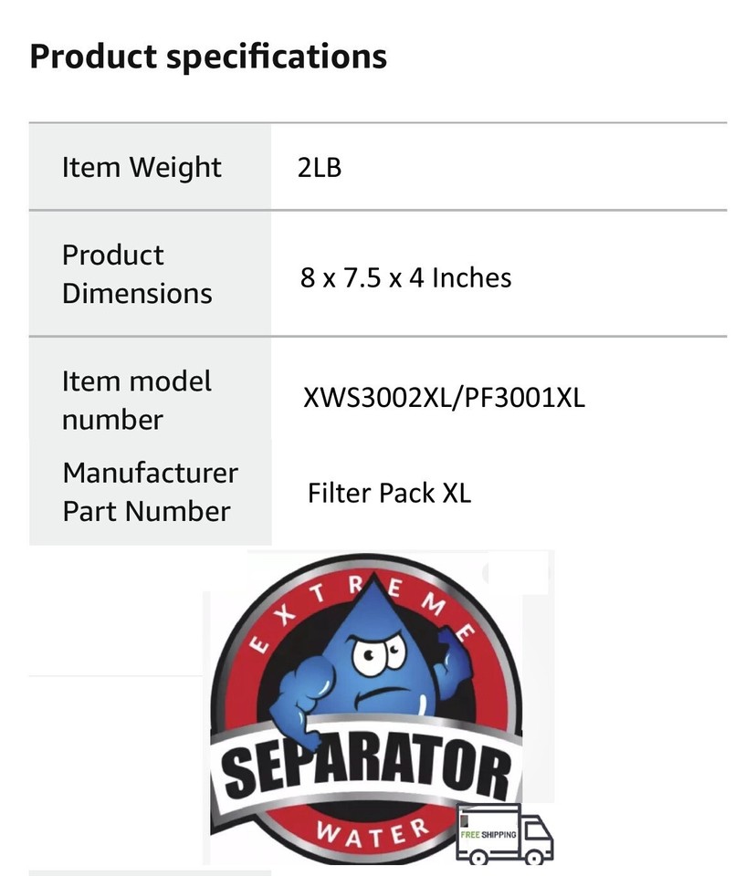 FASS Titanium Fuel Filter Series XWS-3002XL / PF-300XL Replacement. | eBay
