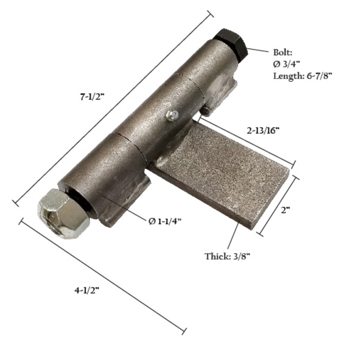 7 3/8" Heavy Duty Dump Trailer Hinge w/ Grease Zerk Dump/Cargo ...