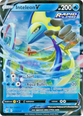Pokémon TCG Inteleon V Fusion Strike 078/264 Holo Ultra Rare | eBay