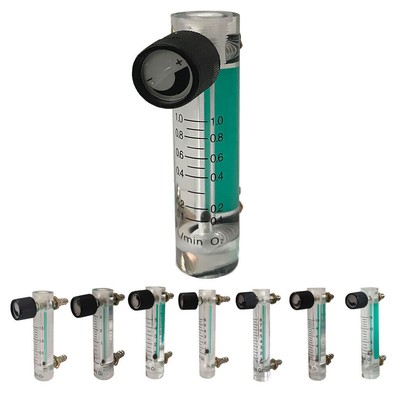 UK Flowmeter (0.1-1L to 3-35LPM Flow Meter) + Control Valve for Oxygen ...