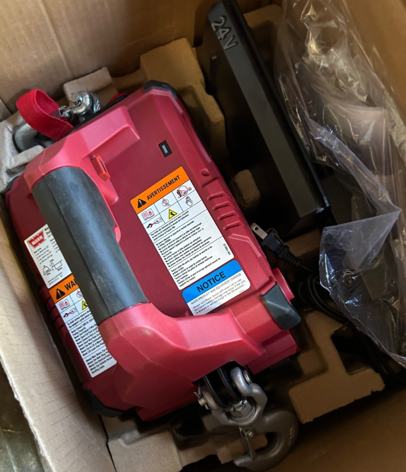 Warn Cordless PullzAll 24V Winch Kit Portable Handheld 1000lb Lift ...