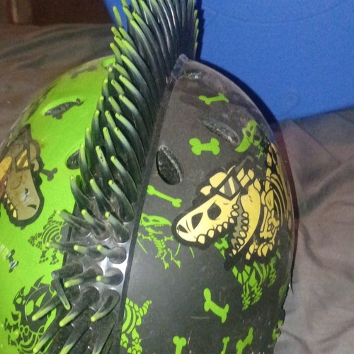 Raskullz T-REX Kids Dinosaur Mohawk Skateboarding Helmet Green Black | eBay