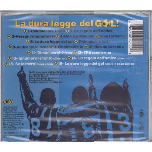 883 CD La Dura Legge Del Gol Ediz. Extraordinary / Cgd East West Sealed ...