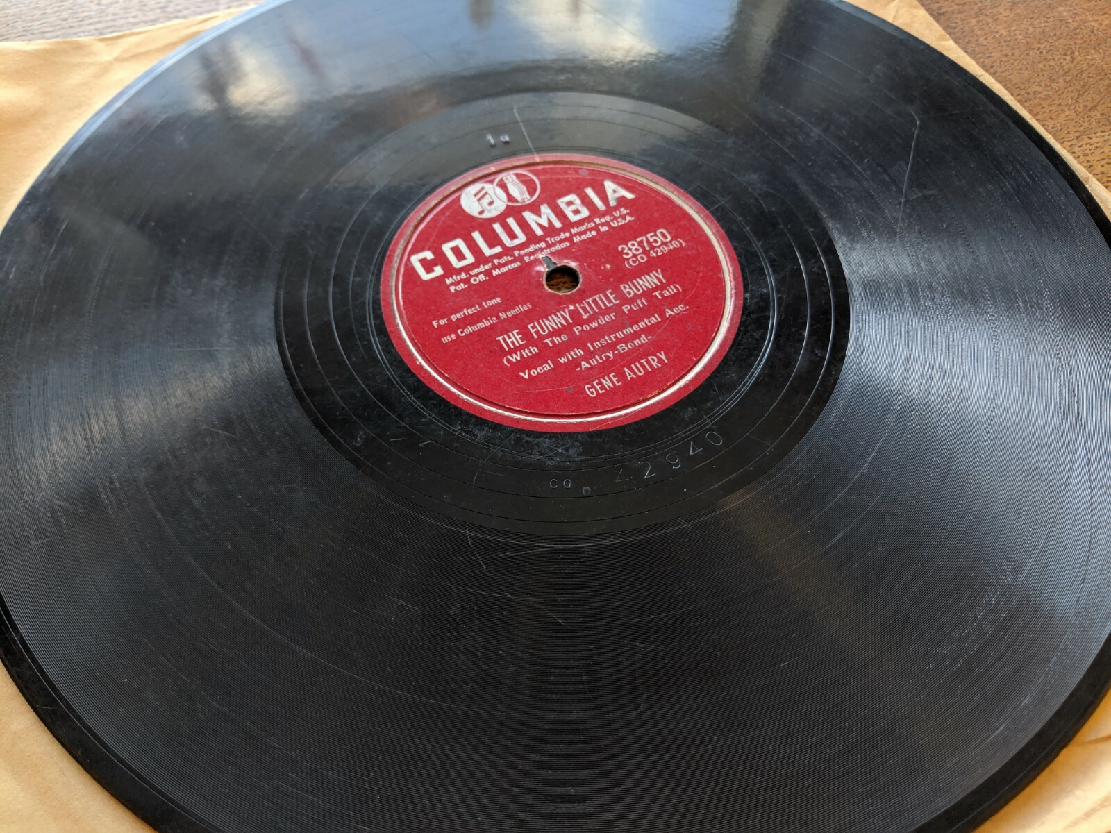 78rpm 10" GENE AUTRY PETER COTTONTAIL / THE FUNNY LITTLE BUNNY Columbia ...