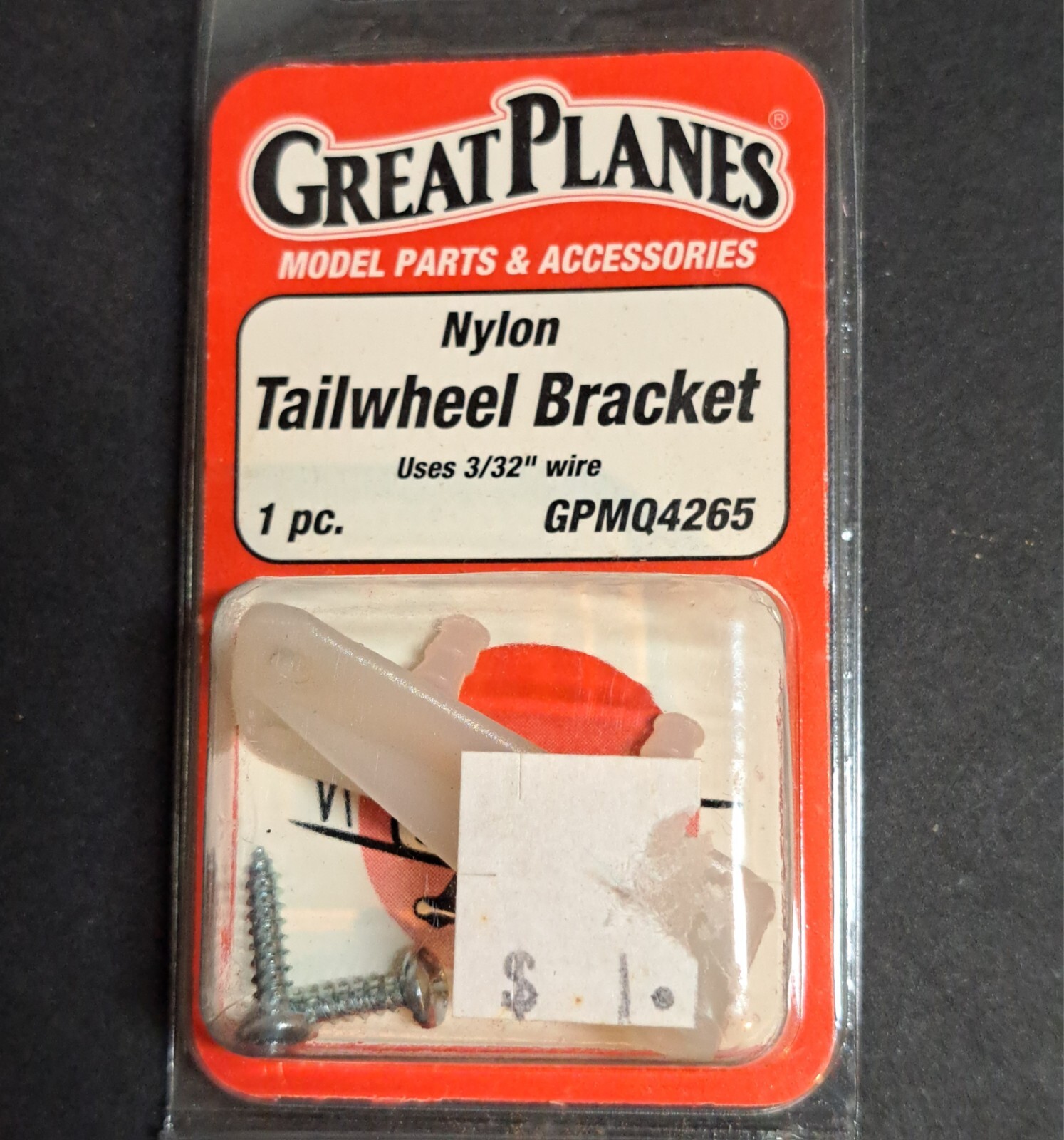Original Great Planes RC Plane Part #4265 Nylon Tailwheel Bracket New ...