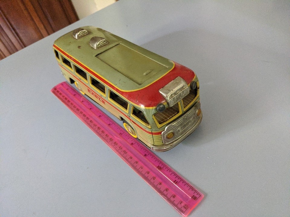 Marusan Japan Eagle Bus Friction Tin Litho Lithograph Toy Plate 1955 | eBay