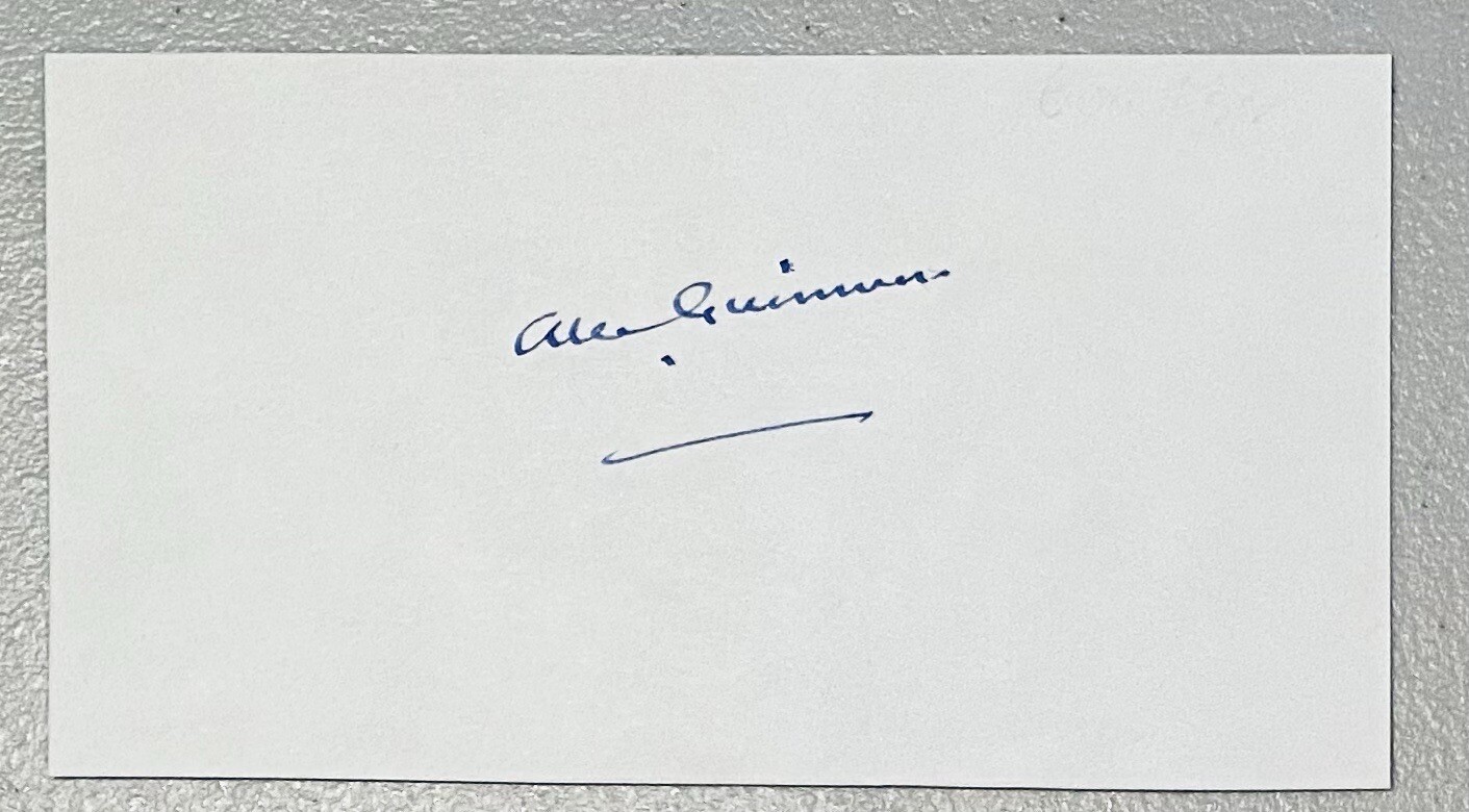 Alec Guinness Signed Autographed Index Card Beckett BAS Letter Star ...