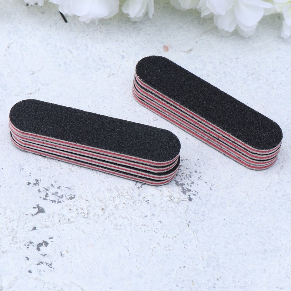 100PCS Per Set Mini Nail File Manicure Tool Double-sided Black Sanding ...