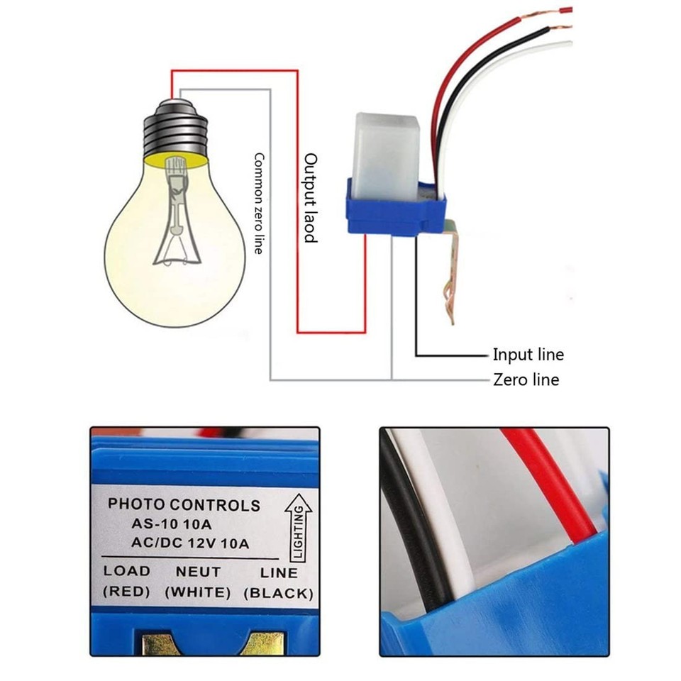3 Pcs IP54 Light Sensor Switch - Automatic Dusk to Dawn Control for 12V ...