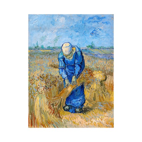 Van Gogh, Peasant Woman Binding Sheaves Millet, 100% Cotton Art Paper ...