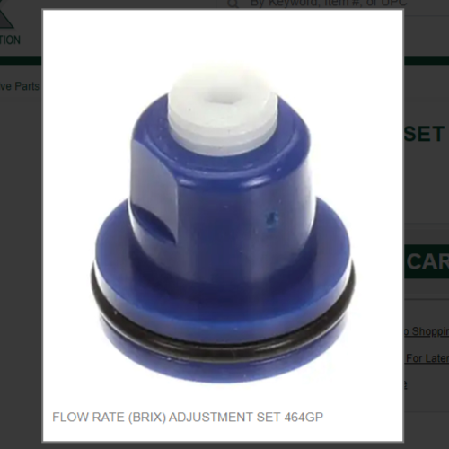 FLOW RATE (BRIX) ADJUSTMENT SET 464GP # 643-00 | eBay