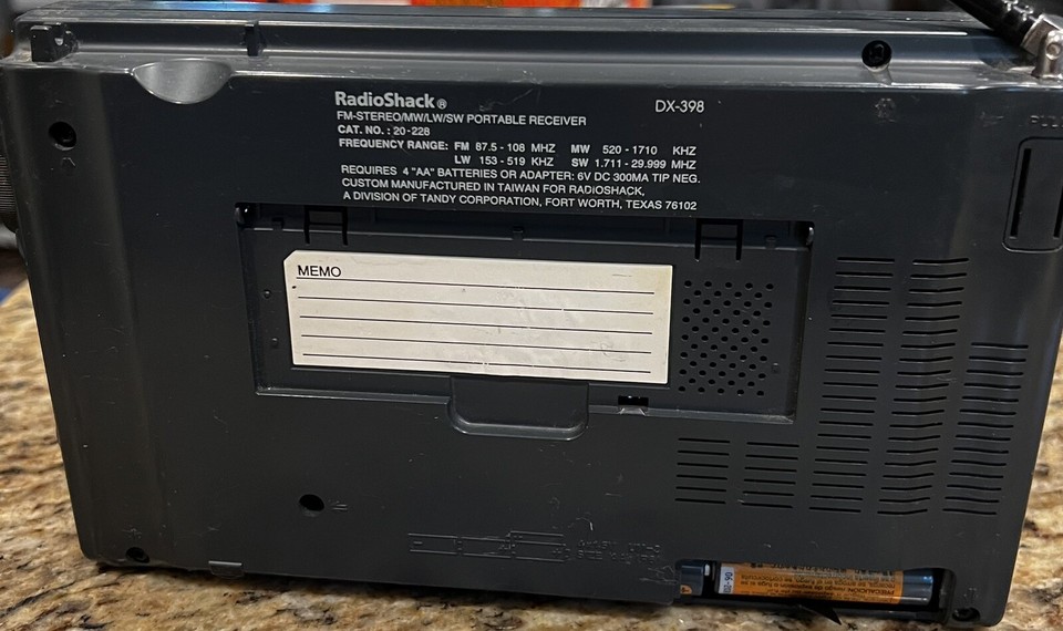 Vintage Radio Shack DX-398 All-Band Shortwave Receiver Radio FM/LW/MW ...