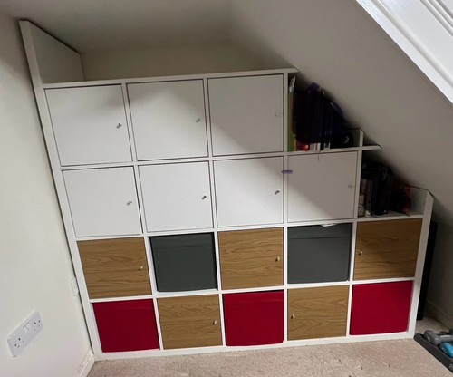 IKEA Modified 5x5 KALLAX Shelving Unit + Doors & Boxes COLLECT RG12 | eBay