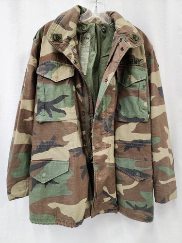 US Army M81 Woodland Camo Field Jacket Coat Cold Weather Small Regular ...