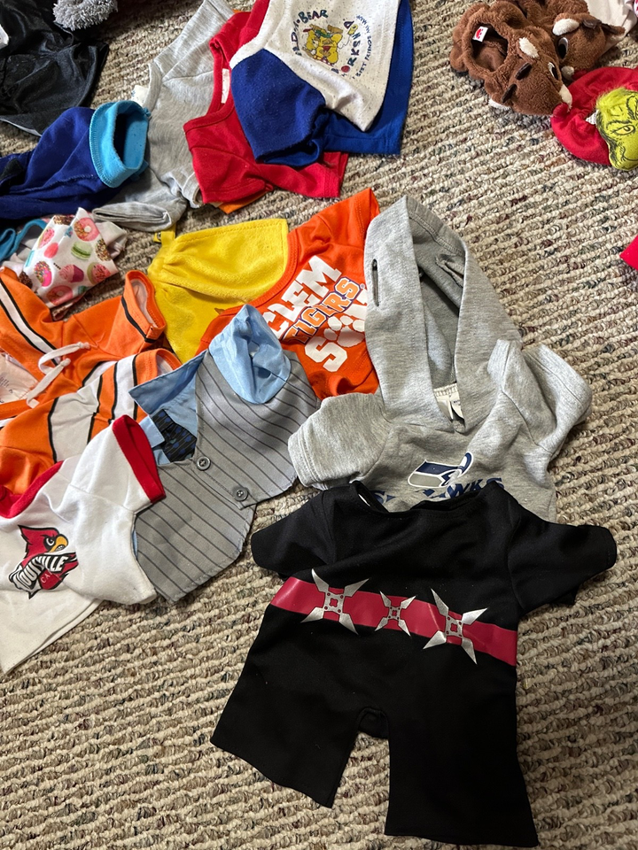 Build A Bear Lot 27 Plush Animals & Over 50 Pieces Of Clothing ...