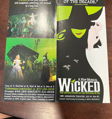 Wicked Broadway Musical Ad Flyer Stephen Schwartz | eBay